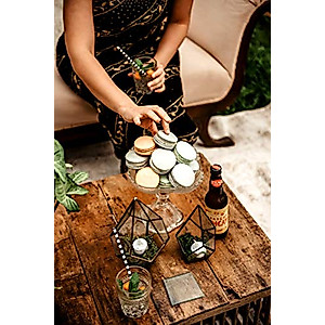 FASHIONCRAFT Perfectly Plain Collection Glass Coasters – Square Coasters, Party Favors (Set of 20)