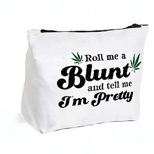 IHopes+ Funny Leaf Makeup Bag Gift for Women Best Friends Sister Teens Makeup Lover | Cute Herb Makeup Zipper Pouch Bag Cosmetic Travel Accessories Bag Toiletry Case Gifts for Birthday Christmas