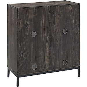 Crosley Furniture Jacobsen Storage Cube Bookcase and Record Player Stand with Vinyl Records Holder, Brown Ash