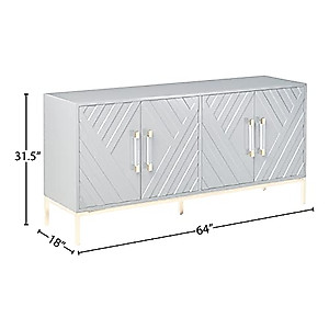 Best Master Furniture Tamari High Gloss Lacquer Sideboard/Buffet, Grey