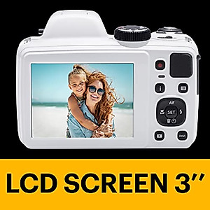 Kodak AZ401-WH PIXPRO 16MP Digital Camera, 3", White