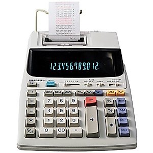 Sharp EL-1801V Ink Printing Calculator, Fluorescent Display, AC, Off-White
