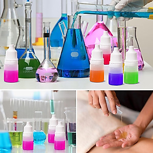 Olutacot 220 Pcs Dropper Bottles Eye Dropper Bottle Bulk Small Plastic Liquid Container Portable Squeezable Eye Liquid Dropper with Caps and Plug for Oil Eye Liquid Storage (5ml)