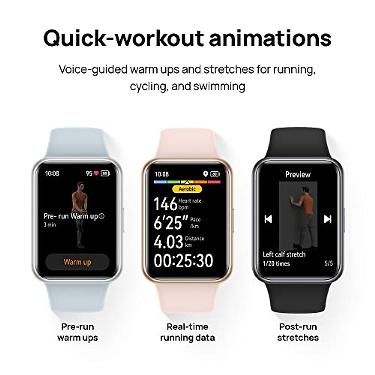 HUAWEI Watch FIT 2 Smartwatch, 1.74-inch Display, Bluetooth Calling, Up to 10 Days Battery Life, Quick-Workout Animations - (Blue)