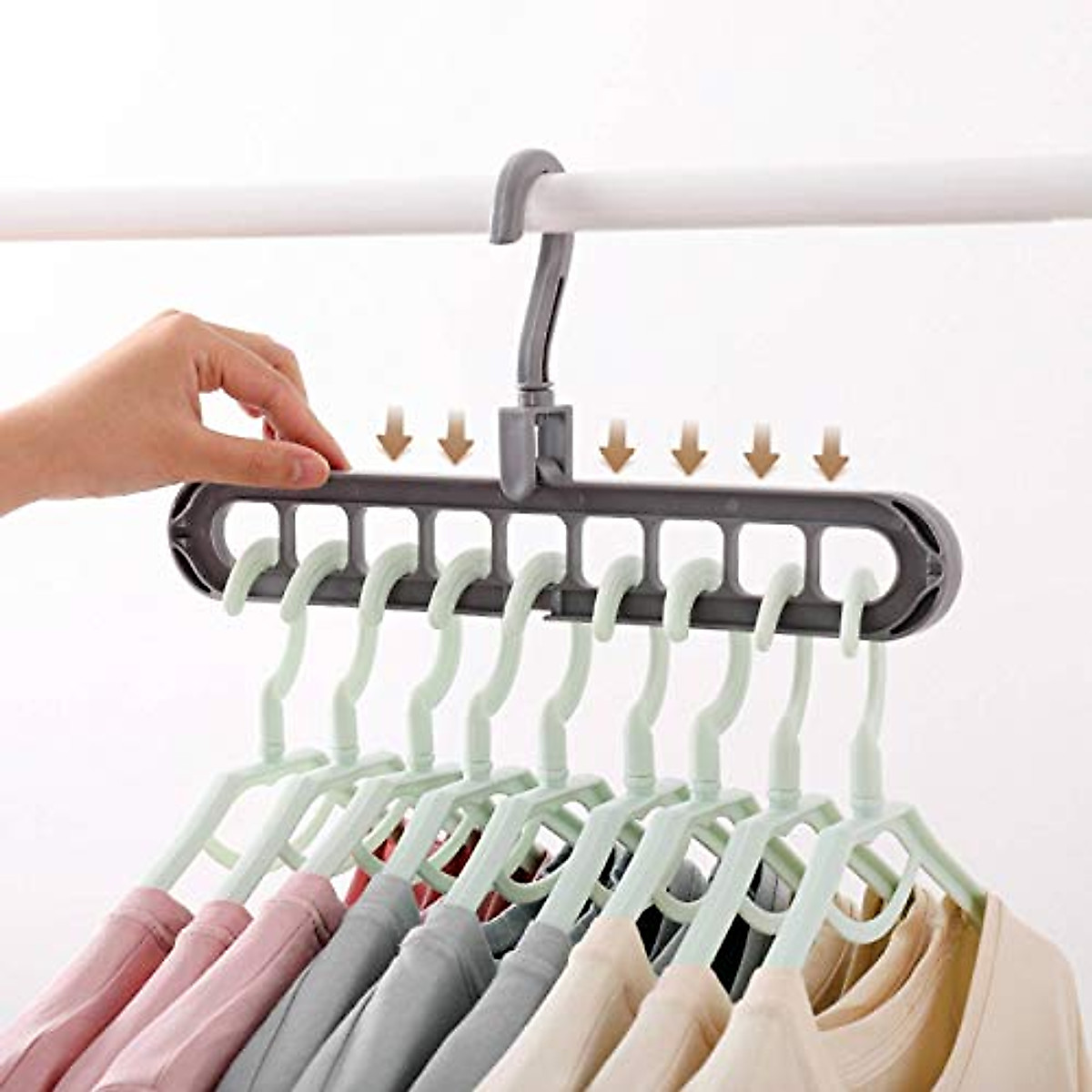 NC Clothes Hanger Closet Organizer, Multi-Port Hanger, Plastic Tie Scarf Clothes Organizer