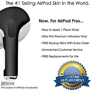 APSkin Skins for Apple AirPod Pro – Vinyl Protective Wraps Stickers CoverEarpods – Air Pods & Ear Pod Compatible Decal for Protection & Customization – Air Pod Pro Accessories – (Matte Black)