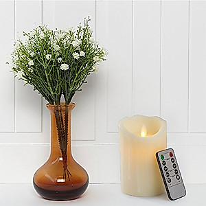 Bello Luna 5.9in LED Wickless Candle Tear Wave Shaped Rechargeable and Environmental Flickering Candle with Remote Control