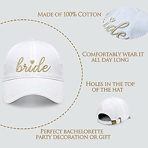 PartyGifts&beyond Bridesmaid Gifts Baseball Hat for Women 6 Packs Bachelorette Party Women's Hats Bride Squad Caps for Wedding Gift(Blue)