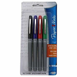 Paper Mate Flair Felt Tip Pen, Ultra Fine Point, Core Colors, 8 Count