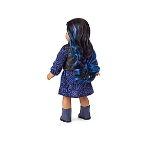 American Girl Truly Me 18-inch Doll #92 with Brown Eyes, Black-Brown Hair with Highlights and Tan Skin in Dress, For Ages 6+