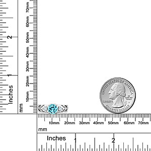 Gem Stone King 925 Sterling Silver Round 6MM Gemstone Birthstone Engagement Ring | Wedding Anniversary Promise Ring For Women | Available In Size 5, 6, 7, 8, 9