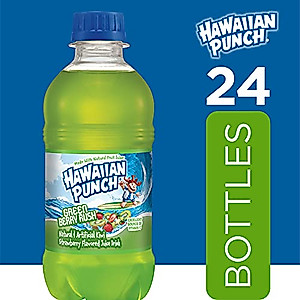 Hawaiian Punch Green Berry Rush Fruit Juice Drink, 10 Fl Oz Bottles, 24 Count (4 Packs Of 6), Ready-to-drink, On-the-go, Caffeine-free, Carbonation-free, Gluten-free, Excellent Source Of Vitamin C
