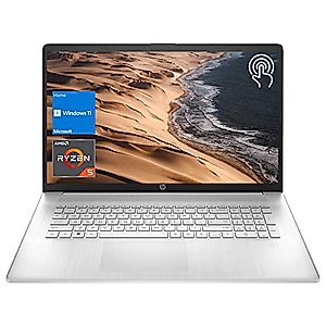 HP 17 Laptop, 17.3" HD+ Touchscreen, AMD Ryzen 5 5625U, 32GB DDR4 RAM, 1TB PCIe NVMe SSD, Webcam, Wi-Fi, Bluetooth, Windows 11 Home, Silver