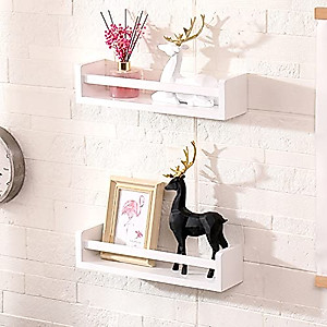 U/C Nursery Floating Shelf,Wall Mounted Nursery Book Shelves,Set of 2 Rustic U Shaped Book Shelf Organizer for Farmhouse Decor,Corner Display Hanging Spice Rack for Bathroom Kitchen.