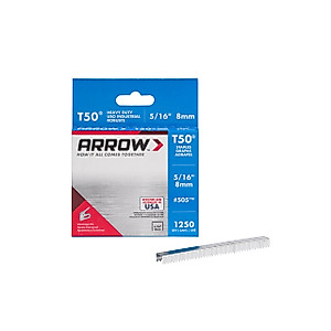 Arrow 505 Genuine T50 5/16-Inch Staples, 1,250-Pack