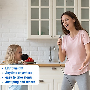 DELADOLA Mini Microphone,Portable Vocal Tiny Microphone, Asmr Microphone,Phone Microphone, Mini Karaoke Microphone for Voice Recording Chatting and Singing On iPhone,Android,Laptop Notebook (Blue)