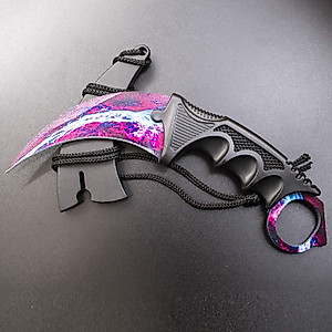 WeTop Karambit Knife, Stainless Steel Fixed Blade Tactical Knife, CS-GO for Hunting Camping Fishing and Field Survival, with Sheath and Cord