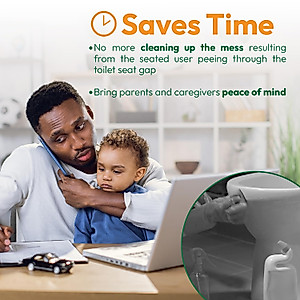 P-flector® Urine Guard for Toilet Seat - Pee Splash Guard for Potty-Training Kids, Men, Adults, Seniors & Special Needs Individuals - Fits Round, Elongated & Curved Toilet Seats, Prevents Urine Splash