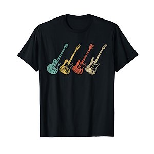 Vintage Electric Guitars T-Shirt Distressed Men Women Kid T-Shirt