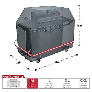 Turtle-Life BBQ Grill Cover,54 Inch Heavy Duty Waterproof Barbecue Gas Grill Covers for Weber Genesis Char-Broil Brinkmann, No Fading Away Within 2 Years, Black