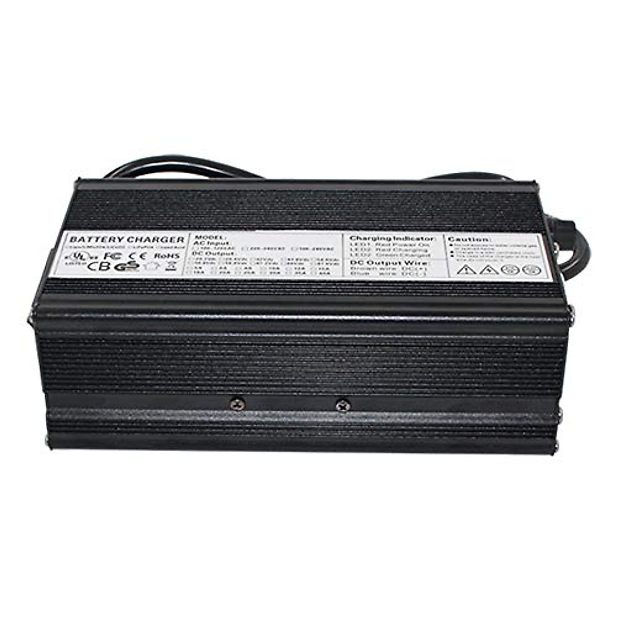 42V 10A Charger 10S 36V Li-ion Battery Charger Lipo/LiMn2O4/LiCoO2 Battery Charger E-Bike Aluminum Shell with Fan (42V10A XT60)