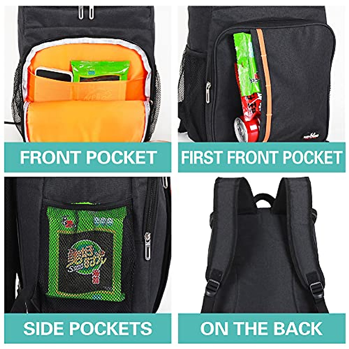 Cooler Backpack 20L Insulated Backpack Coolers Lightweight Leak-Proof (black)