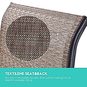 VICLLAX Outdoor Swivel Bar Stools Set of 2 All-Weather Patio Bar Height Chairs for Garden Backyard