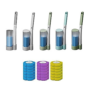 Toilet Brush Toilet Bowl Cleaner EcoFriendly With Removable Holder Refill Brush Heads Environment Safe Toilet Brush Public Restroom Toilet Brush Household Cleaning Tool Bathroom Cleaning