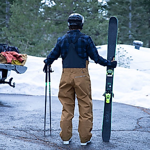 Flylow Men's Baker Bib Waterproof Breathable Ski and Snowboard Pants - Rye - Medium