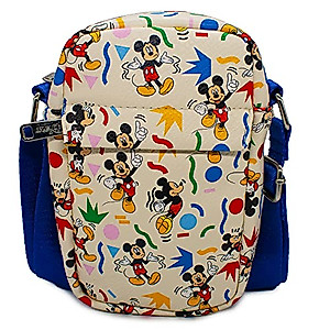 Disney Bag, Cross Body, Mickey Mouse Action Poses Confetti Collage, White, Vegan Leather