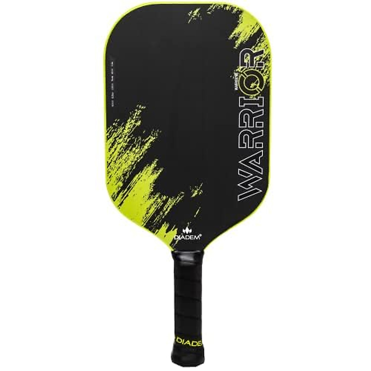 Diadem Warrior V2 Pickleball Paddle – Liquid Carbon Fiber Edgeless Design, Etched Face for Lasting Spin, 19MM Thick, 3 Layer Construction (Yellow)