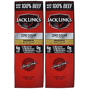 Jack Link's Beef Sticks, Zero Sugar, Original, Bulk Pack - Office Protein Snack, Meat Stick with 6g of Protein, Made with Premium Beef, No Added MSG**, 0.92 Ounce (Pack of 40)