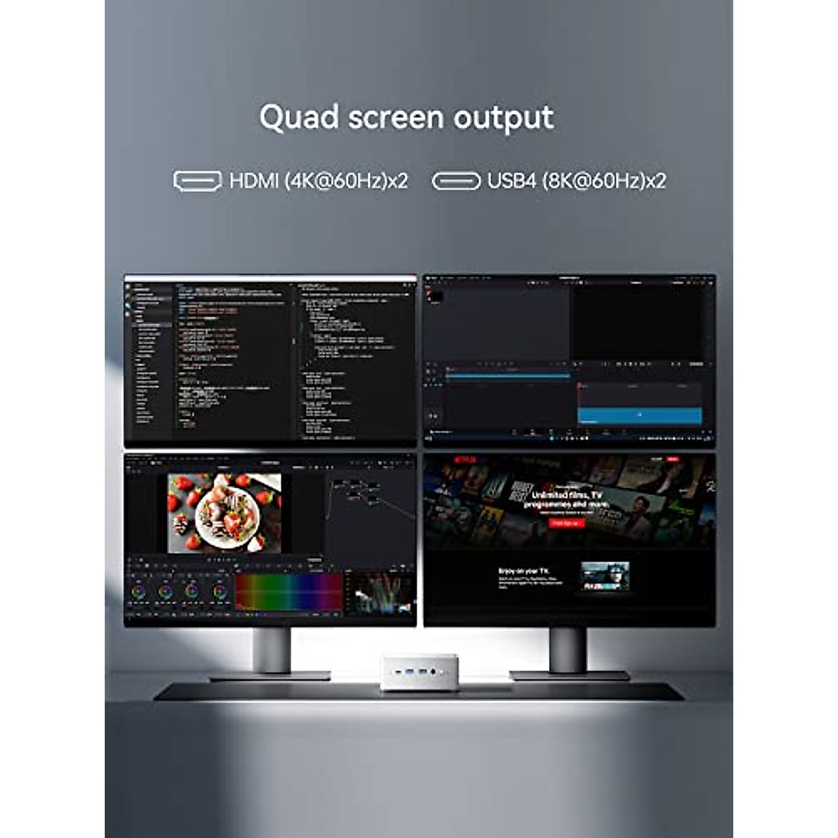 MINISFORUM Venus Series NPB7 Mini PC, 13th Gen Core i7-13700H Small Computer, 32G DDR5+1TB PCIe4.0 SSD, 2X HDMI(4K)+2X USB4(8K) Output, 2X 2.5G RJ45 Port, 4X USB3.2 Small Form Factor