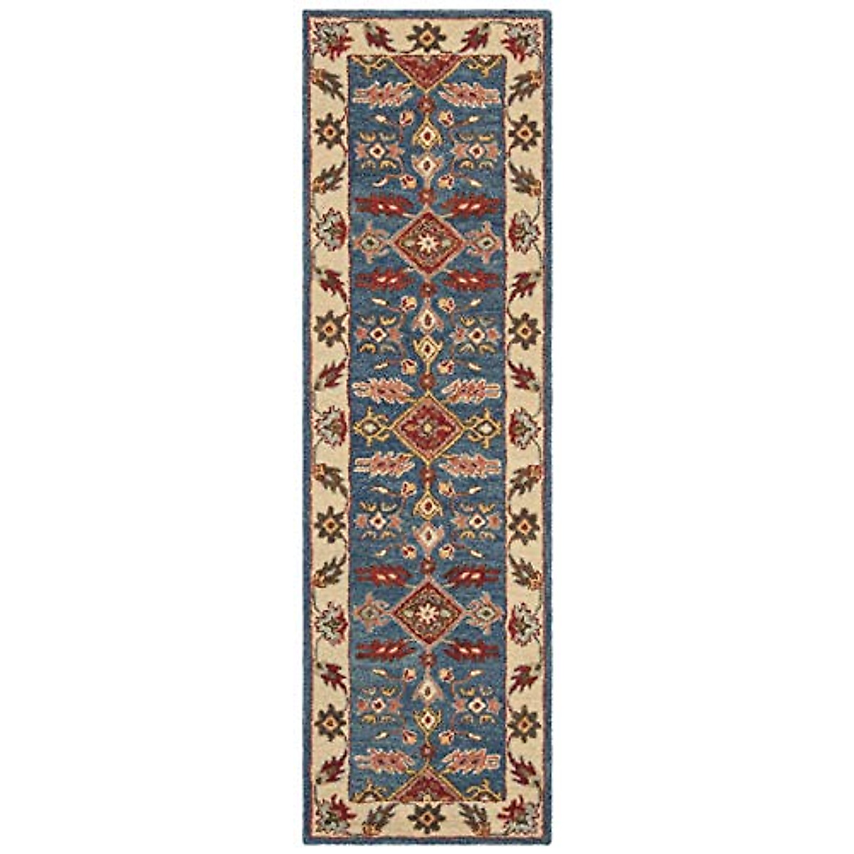 SAFAVIEH Antiquity Collection 2'3" x 8' Blue / Red AT506M Handmade Traditional Oriental Premium Wool Runner Rug