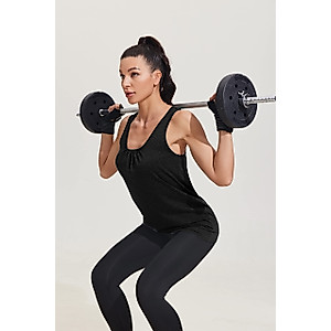 Beyove Workout Tops for Women Yoga Tank Tops Gym Shirts Workout Clothes Excerise Soft Tank Black M