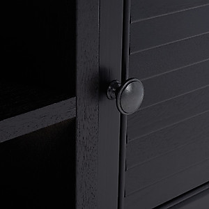 SAFAVIEH Home Collection Tate Black 2-Door 1-Shelf Entertainment Stand up to 55" Flatscreen TV Media Unit