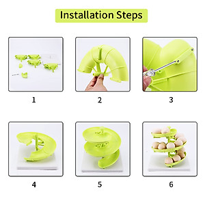 Spiral Egg Basket, Egg Dispenser Rack for Eggs Storage Holds Approximately 20 Eggs for Kitchen Countertop