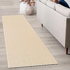 EARTHALL Upgraded Boho Runner Rug 2'x6',Beige Hallway Runner, Beige, 100% Woven Cotton Washable Beige Indoor Outdoor Rug Runner 2x6 for Kitchen/Laundry Room/Doorway/Bedroom/Bathroom