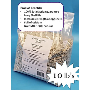 Pacific Oyster Shells - Crushed Oyster Shell Calcium Supplement for Egg-Laying Poultry (Chickens & Ducks) (10)