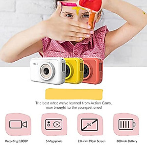 Camnoon FunCamera 1080P High Resolution Kids Digital Camera Portable Mini Video Camera with 12 Mega Pixels Children's Camera 2.0 Inch LCD Display Screen for Boys Girls Birthday