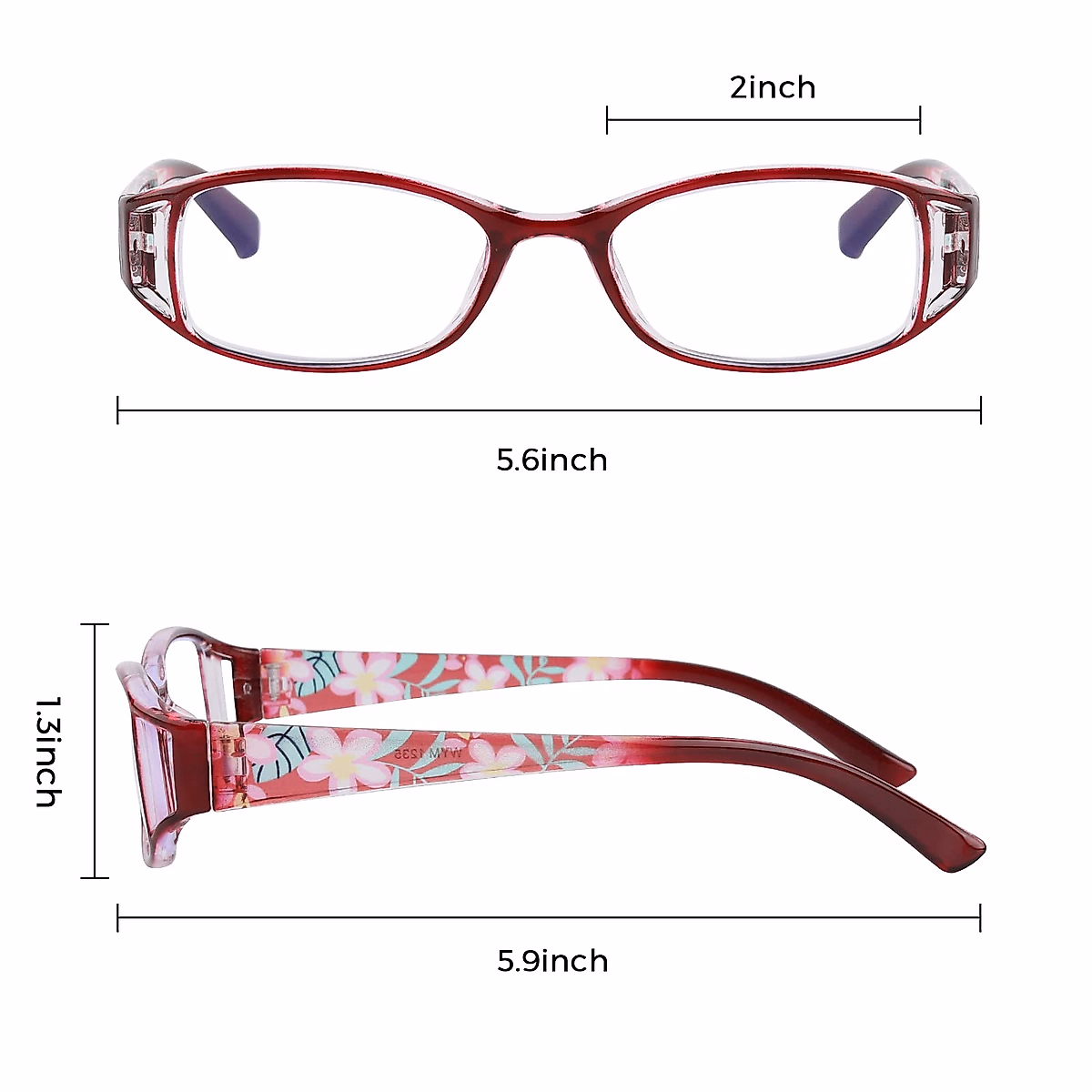 WALMXX 6 pairs Reading Glasses, Women Fashion and elegant anti-blue light HD resin old Reading Glasses (2 red 2 black 2 purple, 2.5, multiplier_x)