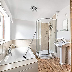 MEIBEI Hot Tub Scrub Brush with Long Handle -54", Stiff Bristles Grout Brush, Perfect for Cleaning Bathtub/Spa/Pond and Small Above Ground Pool