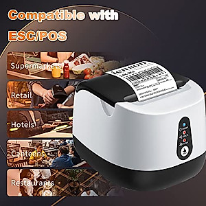 ienRon Thermal Receipt Printer, 58mm Max-Width POS Printer with High-Speed Printing and Advanced Thermal Technology, Support ESC/POS Window Linux Operating System Printing