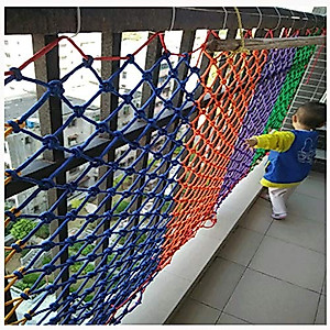 MAGFYLY Banister Guard net Children Staircase Railing Safety nets, Nylon Rope Braided Rope Color, Interior Wall Decoration net, Balcony Guard Rail net, net 2 4m cat (Size : 25M(716ft))