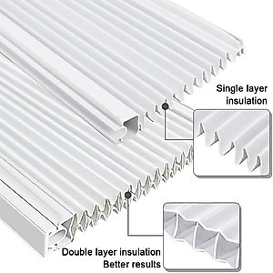 DIDnDID Window Air Conditioner Side Panels with Frame, Room AC Accordion Filler Curtain Kit Replacement, Adjustable Insulation AC Side Panel Include Frames