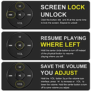 MP3 Player with Bluetooth 5.0, RUIZU 8GB Music Player for Kids, Digital Audio Players, MP3 Player with FM Radio, Voice Recorder, Video Play, E-Book, 80 Hours Playback, Expandable Up to 128GB, Black