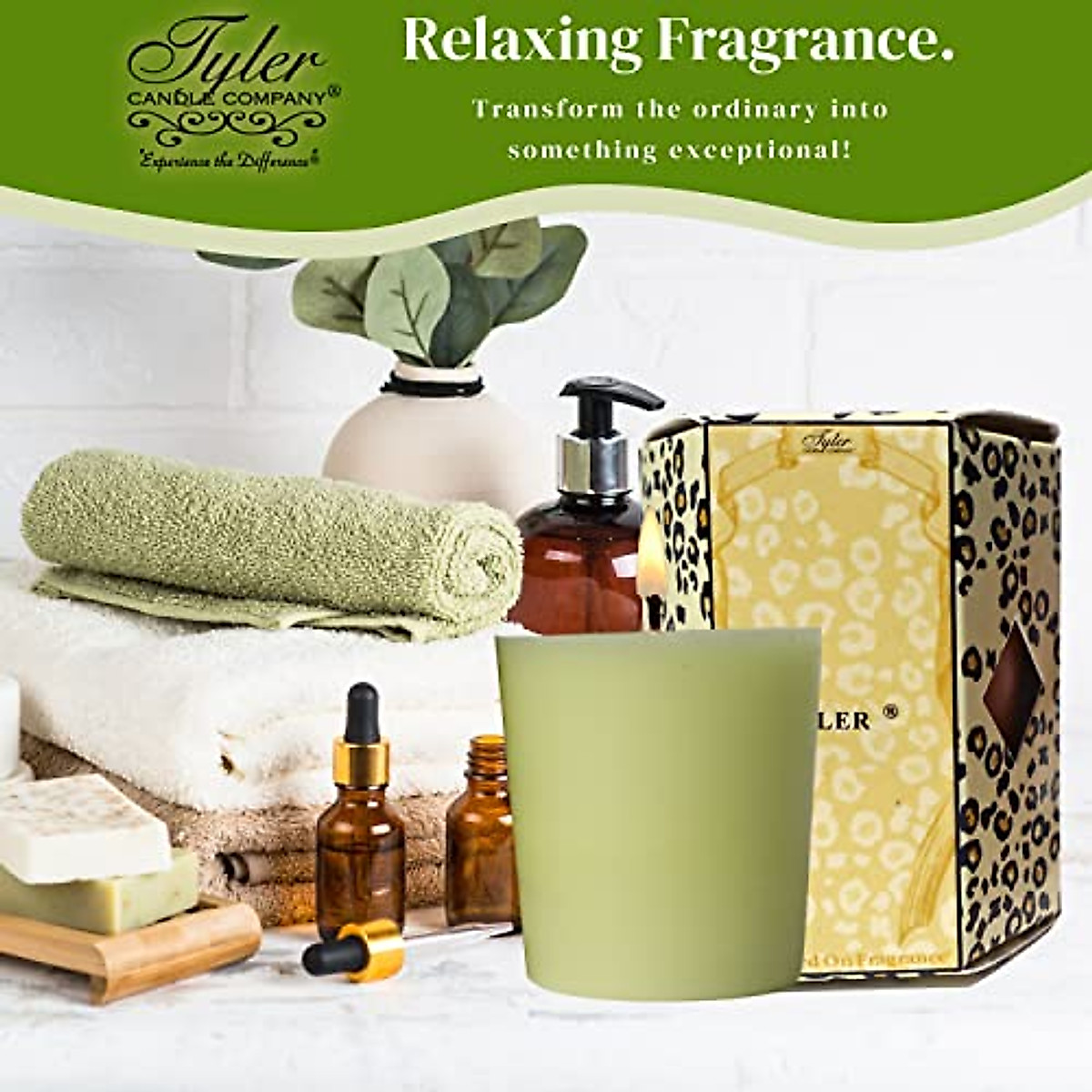 Tyler Candle Company Tyler Scent Votive Candles - Luxury Scented Candle with Essential Oils - 16 Pack of 2 oz Small Candles with 15 Hour Burn Time Each - with Bonus Key Chain