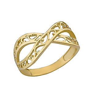 Women's 14k Yellow Gold Forever Filigree Infinity Ring (Size 6)