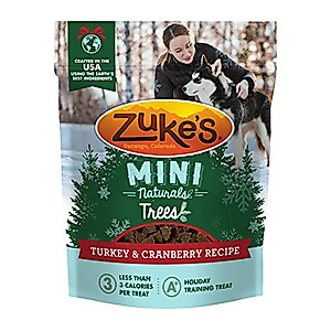 Zuke's Mini Naturals Trees Dog Training Treats Turkey and Cranberry Recipe, Soft Dog Treats - 5 oz. Bag