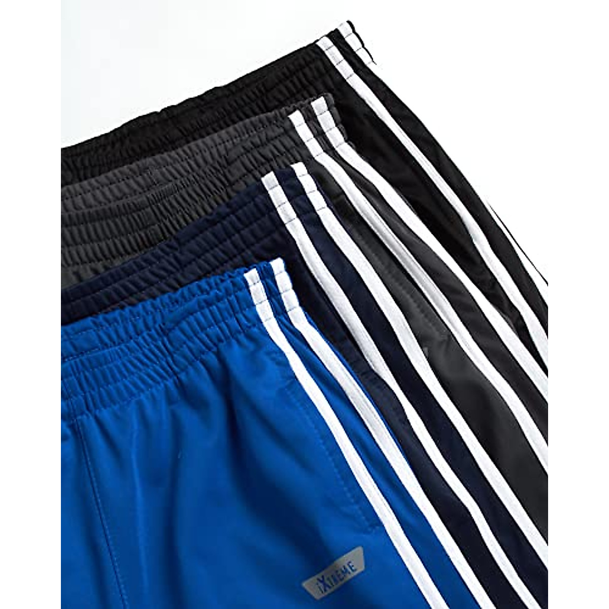 iXtreme Boys’ Sweatpants – 4 Pack Active Tricot Jogger Track Pants with Pockets – Performance Sweatpants for Boys (8-20), Size 10/12, Black/Dark Grey/Navy/Royal